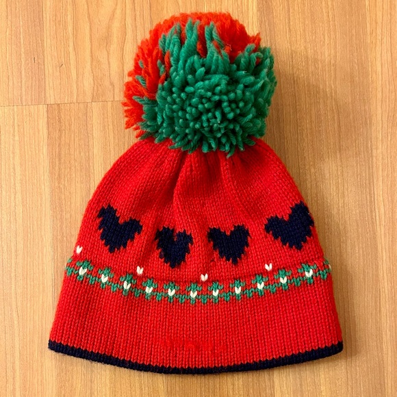 Vintage | Accessories | Vintage 96s Wool Winter Hat With Hearts And ...